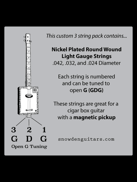 Cigar Box Guitar 3 String Pack Nickel Plated – Snowden Guitars